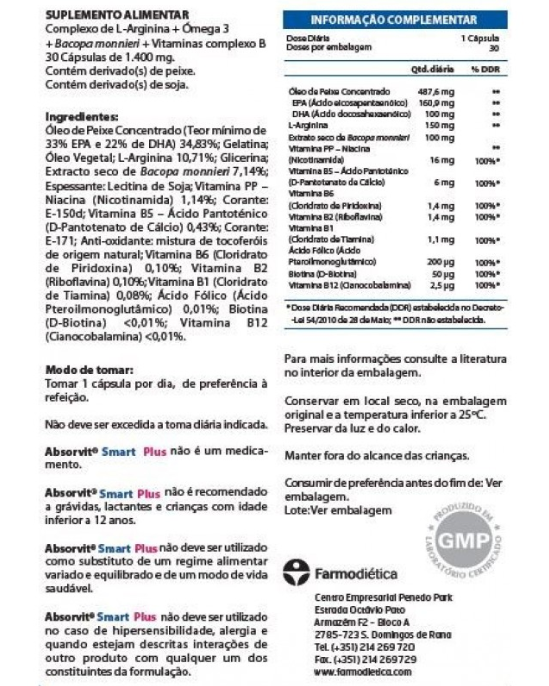 Absorvit Smart Plus 30 cápsulas