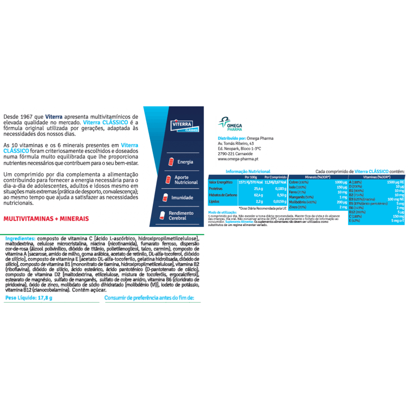 Viterra Clássico 30 Comprimidos Revestidos