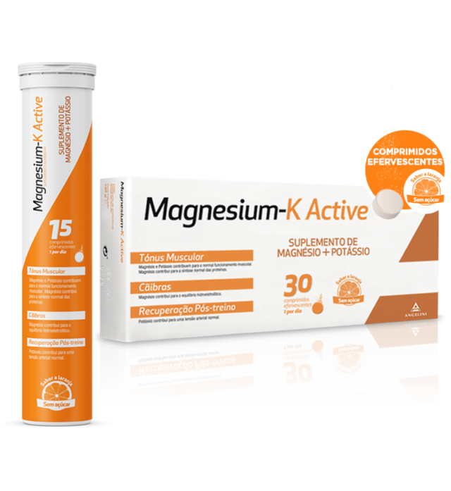Magnesium-K Active é um suplemento que associa magnésio e potássio